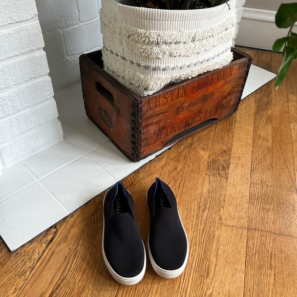 Rothy's | Shoes | Rothys Black Slipon Sneakers With White Soles | Poshmark